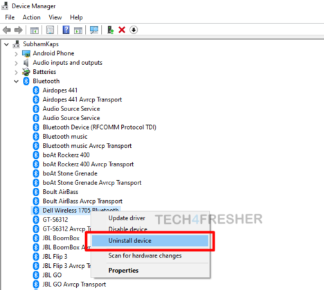 How to Reinstall Bluetooth Driver for Windows 10 - Tech4Fresher